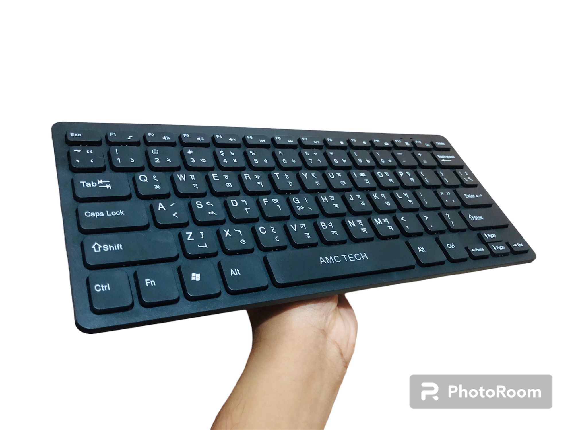 AMC tech Wireless mini keyboard and mouse combo set. Bluetooth system. Bangla, English keyboard ...