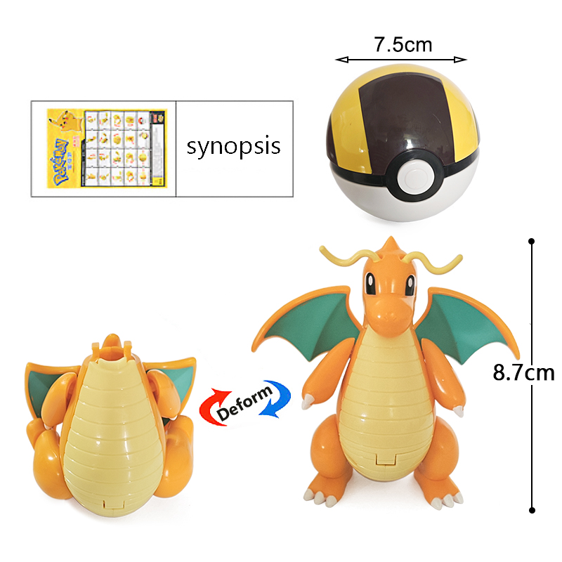 High Quality Pokemon Ball Deformation Toy Pikachu Mewtwo Gyarados ...