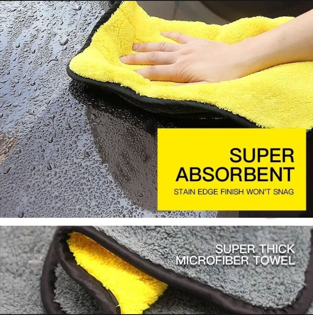 60X30 cm Car Double Layer Microfiber Car Towel | Daraz.com.bd