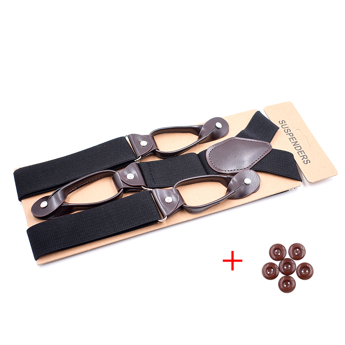 Vintage Suspenders Men Women Adult Leather Trimmed Button End Y Back ...