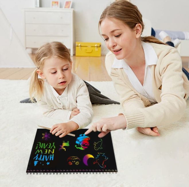 A5 Scratch Art Books for Kids Scratch Art Paper Rainbow Scratch Art for ...