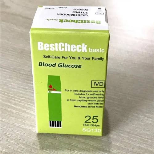 Best Check Blood glucose test strips 25 pcs | Daraz.com.bd