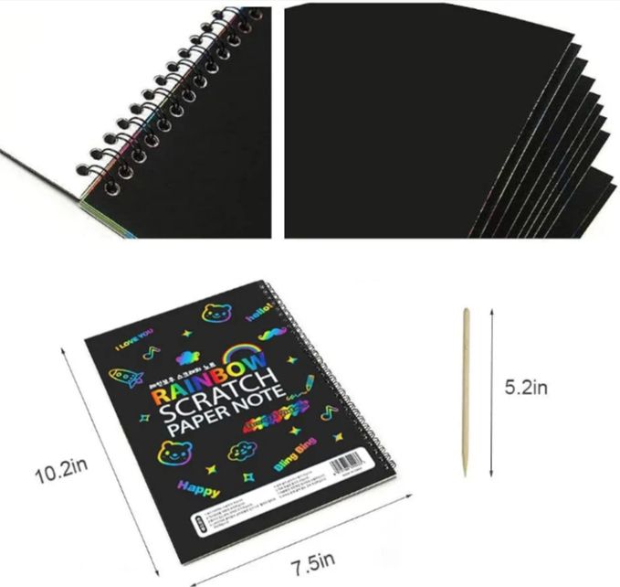 A5 Scratch Art Books for Kids Scratch Art Paper Rainbow Scratch Art for ...