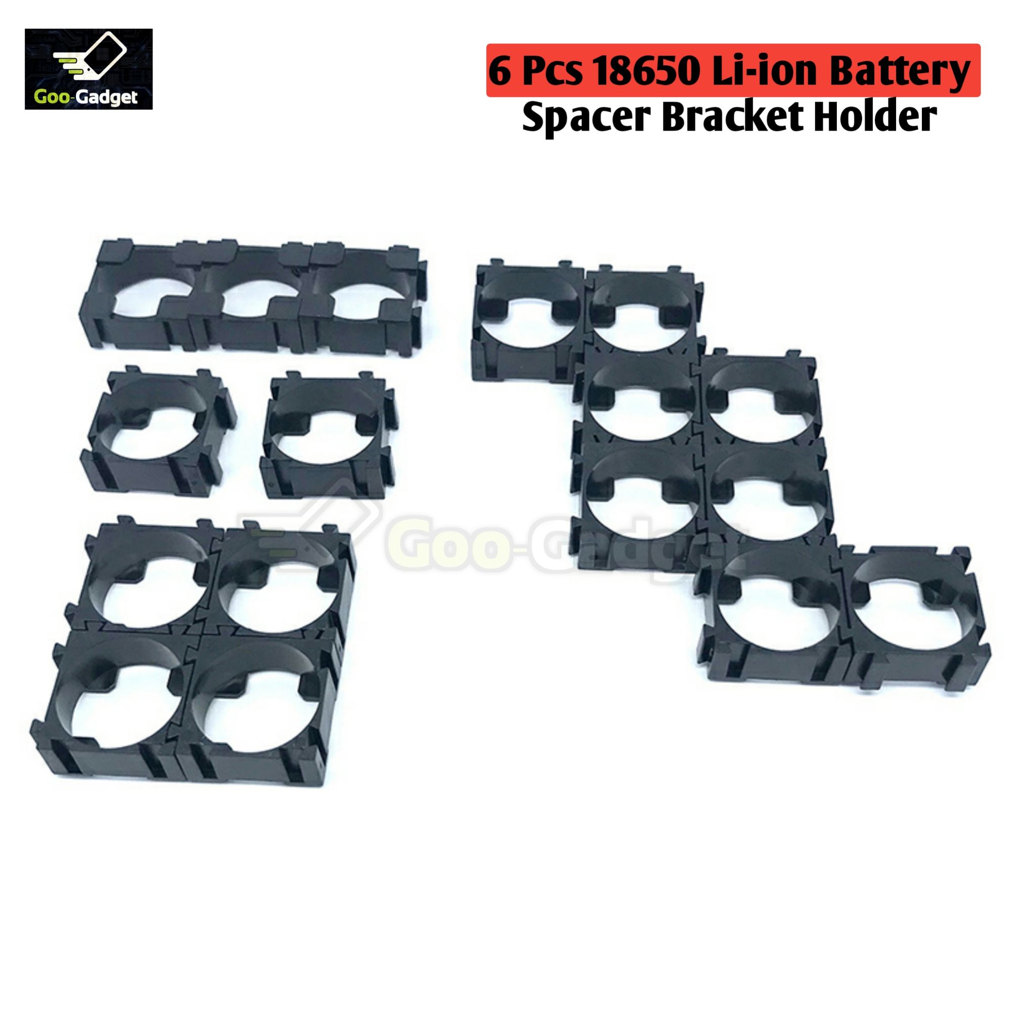 06-PCS 18650 Li-ion Battery Spacer Bracket Holder - Single Cell Plastic ...
