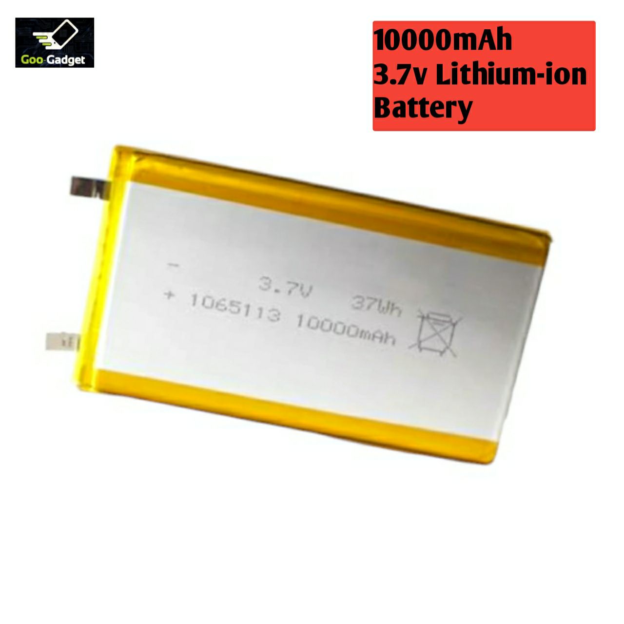 3.7V 10000 mAh Lithium Polymer (Li-Po) Rechargeable Battery for DIY ...