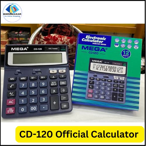 Mega CD-120 Calculator, 12 Digits,120steps,Two Power Solar and Battery ...