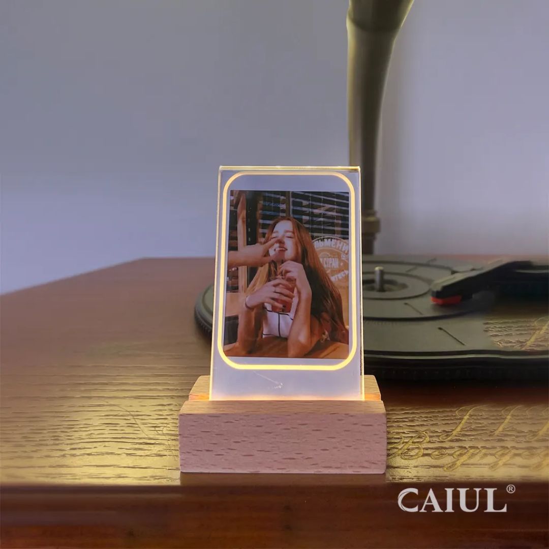 Luminous wood stand instax mini photo picture frame plywood stand with ...