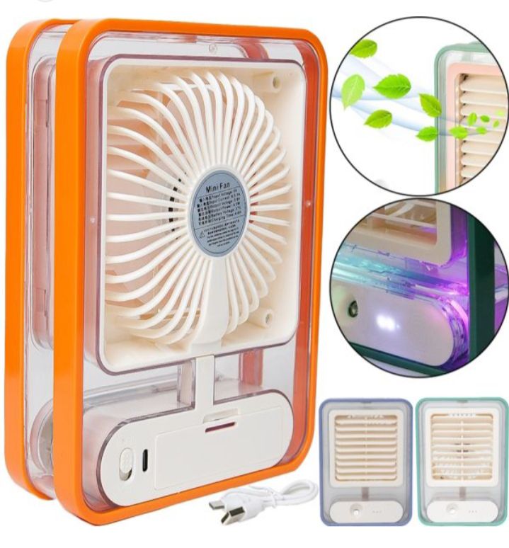 Rechargeable Air conditioner Cooling Fan Small Desktop Fan with Nano ...