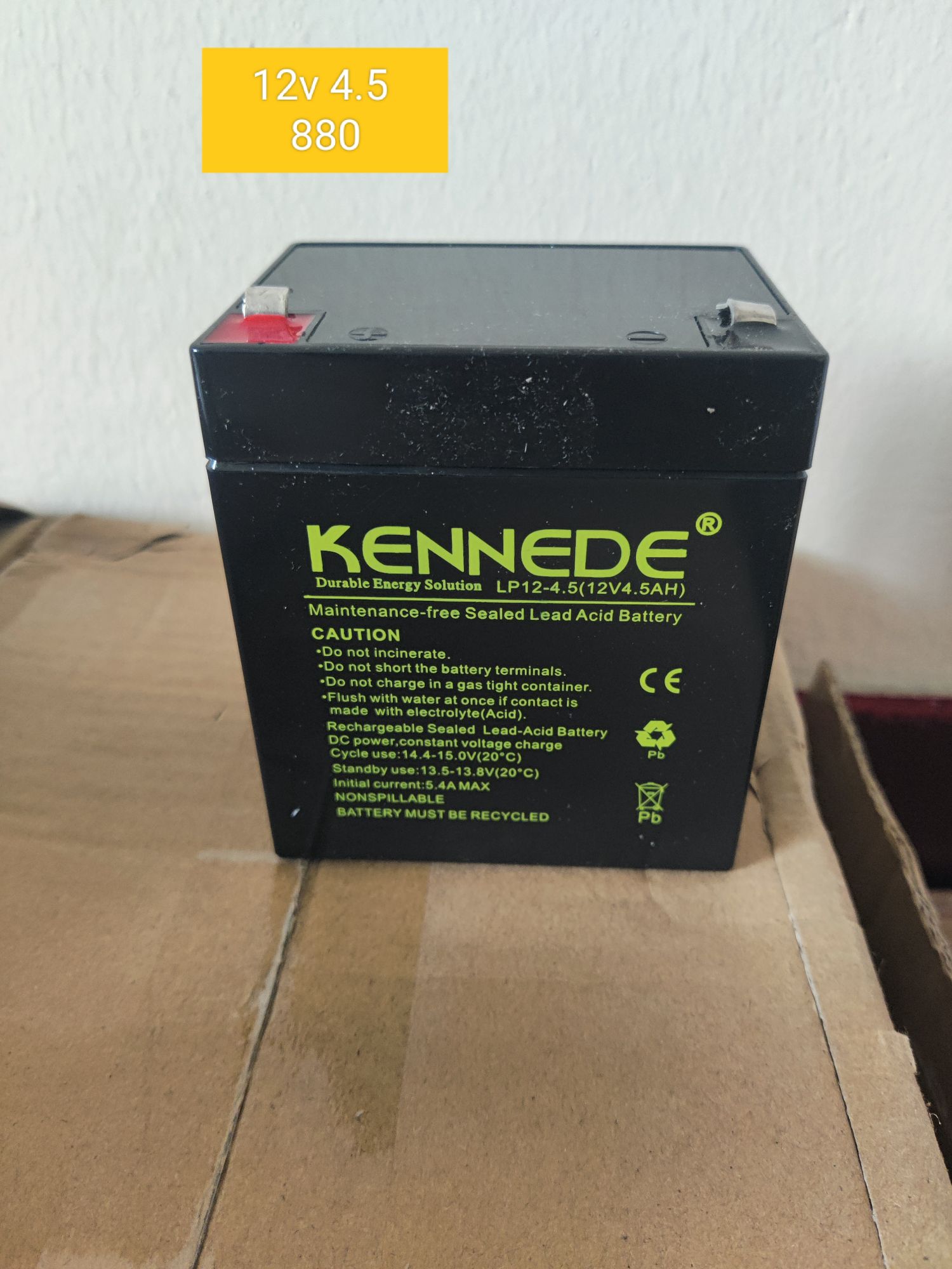 Lead Acid 12V 4.5Ah Kennede Battery Rechargeable Fan Ride on Power Car ...