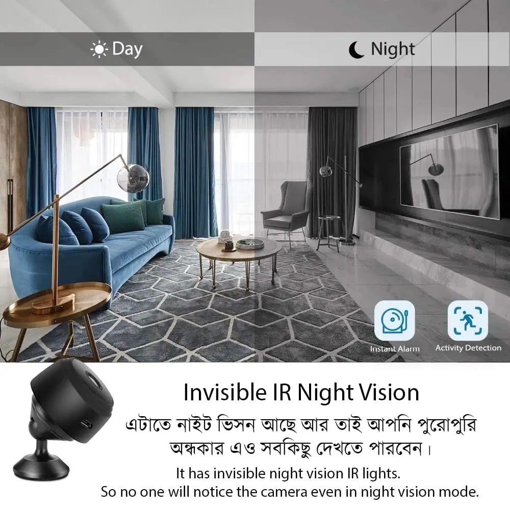 A9 WiFi Mini Camera Small IP Camera 1080P Resolution Rechargeable Night ...