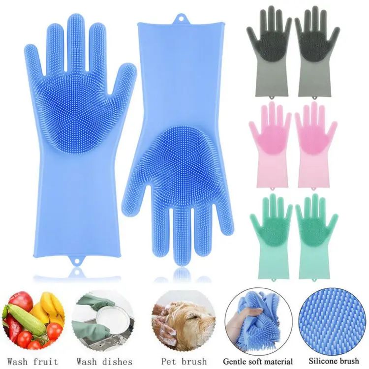 Magic Silicone Gloves, Cleaning Hand Gloves for Dishes, Dishwashing ...