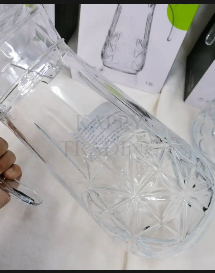 DELISOGA deli glassware crystal clear glass water jug and juice jug and ...