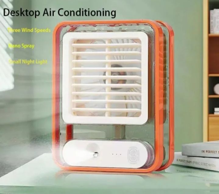 Rechargeable Air conditioner Cooling Fan Small Desktop Fan with Nano ...
