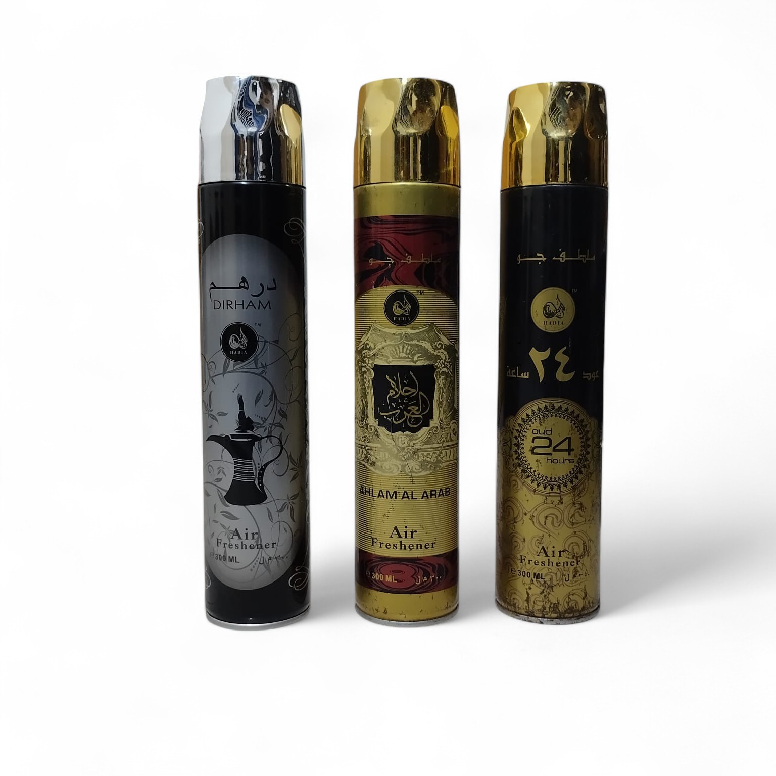 Premium Hadia Room Spray Combo – Sultan Ahlam Al Arab Dirham 300ml x 3 ...