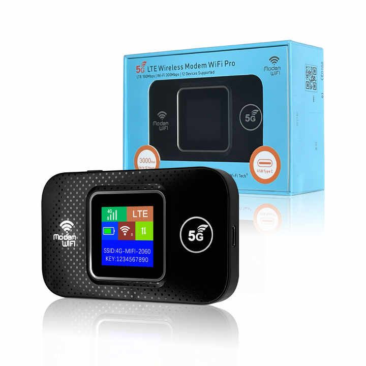 Wi-Fi Pro Wireless Modem Wi-Fi speed 300 Mbps 3000mAh Battery E-SIM ...