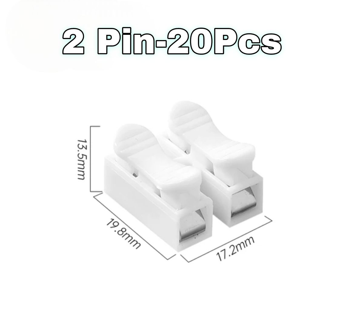 10/20 Piece 2 Pin Spring Wire Connector Terminal Block Cable Clips Self ...
