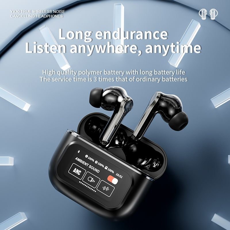 A9 Pro ANC Wireless Earbuds with LCD Smart Color Screen - Noise ...