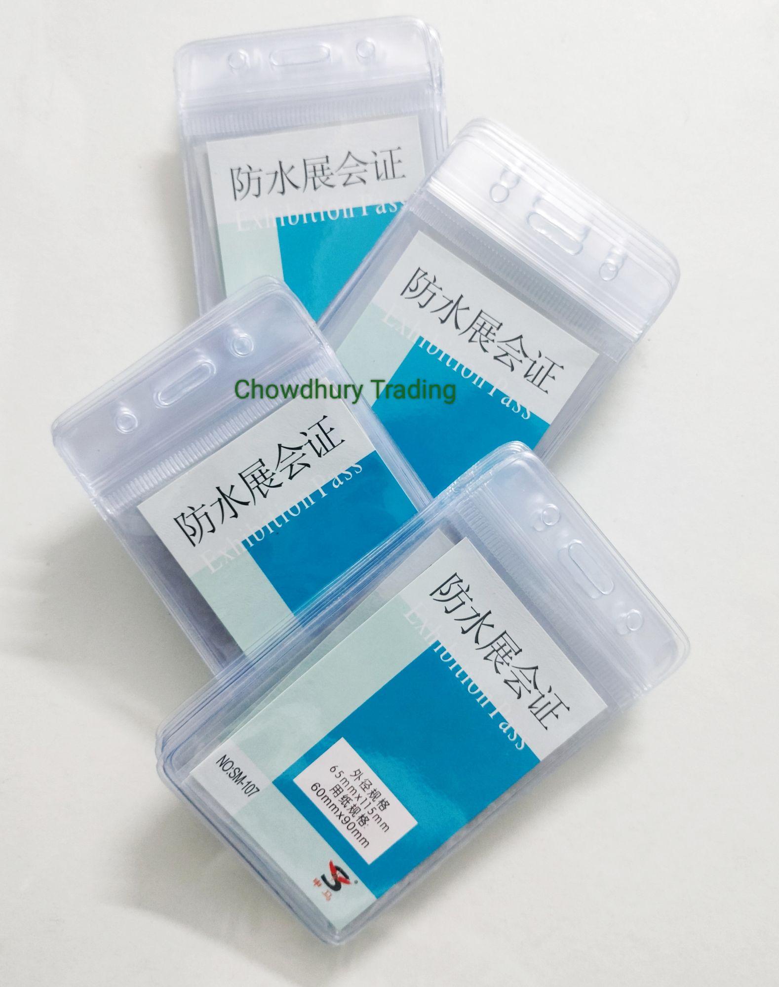 20 Pcs Clear Plastic Waterproof Name Tag Card Zipper Vertical ID Card ...