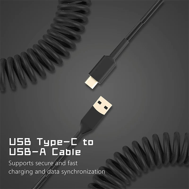 3M Type C Mechanical Keyboard Coiled Cable USB Keyboard Wire Mechanical ...