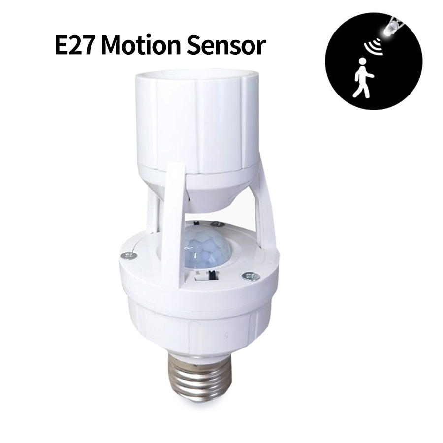 E27 Lamp Socket With PIR Motion Sensor AC 85-265V Human Infrared ...