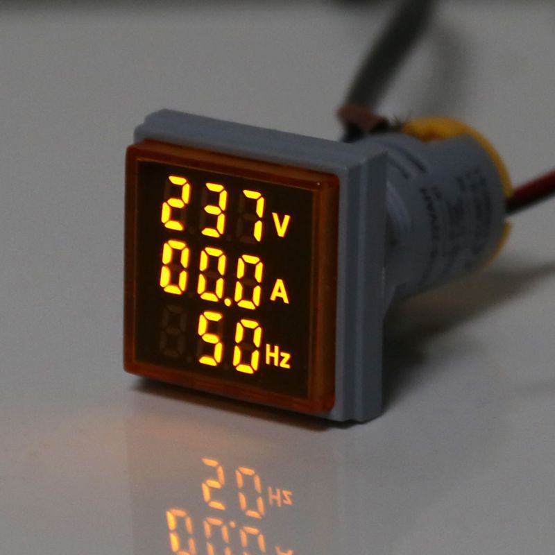 Digital AC Volt AMP Hz Meter Measure and Display AC Voltage Current and ...