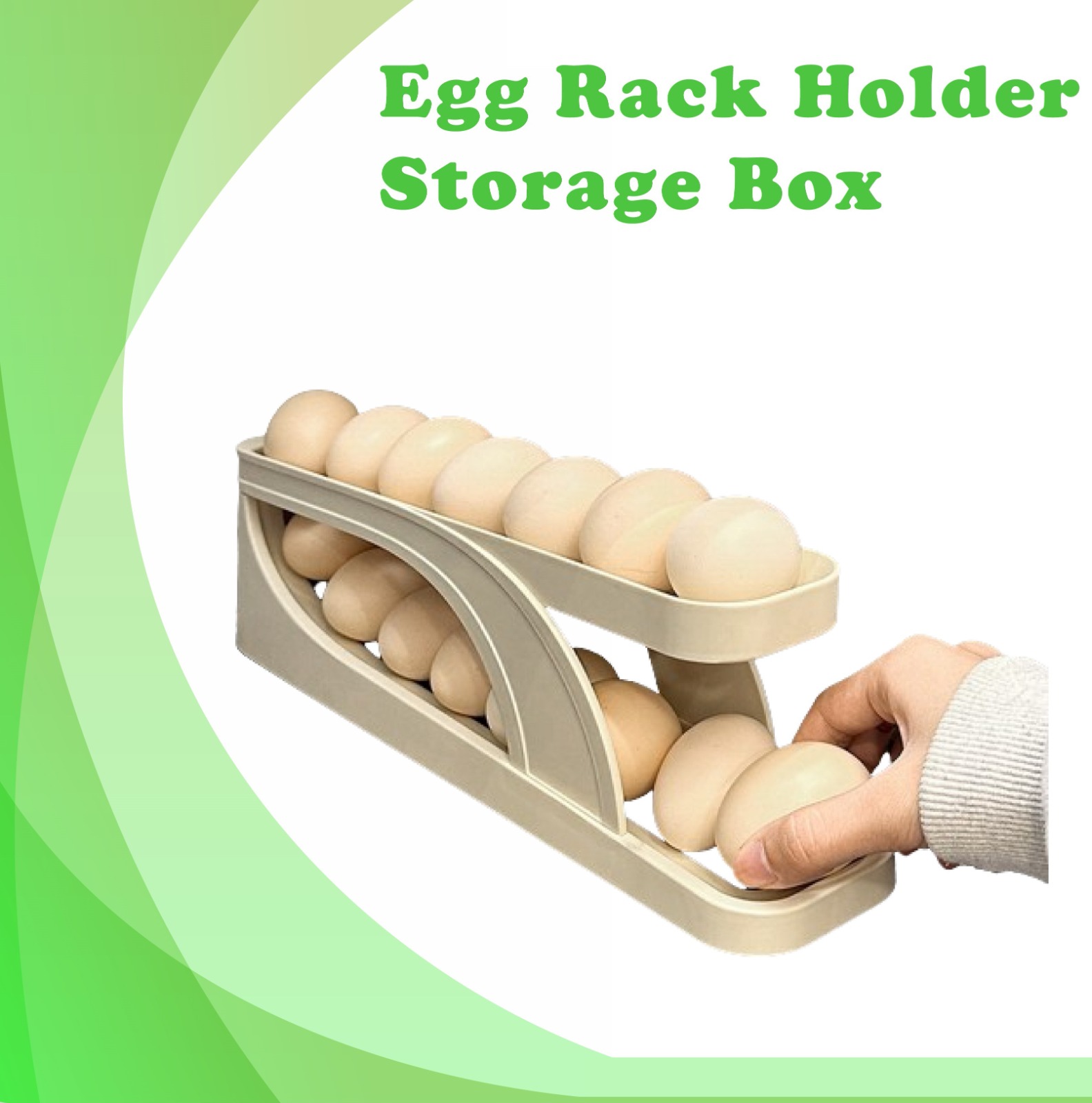 Double-Layer Egg Dispenser Automatic Roll-Down Egg Storage Rack Slide ...