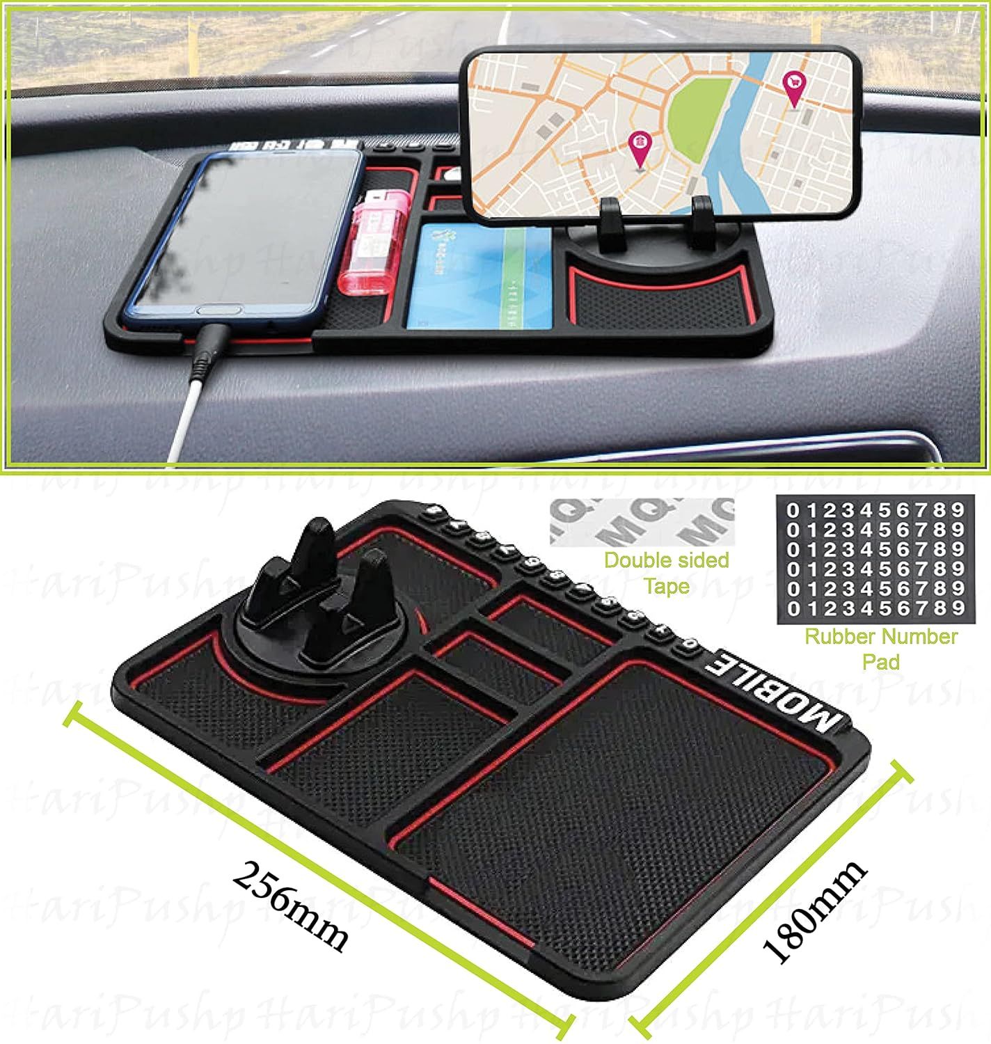 Car Dashboard Anti Slip Phone Mat with 360 Degrees Rotating Phone ...