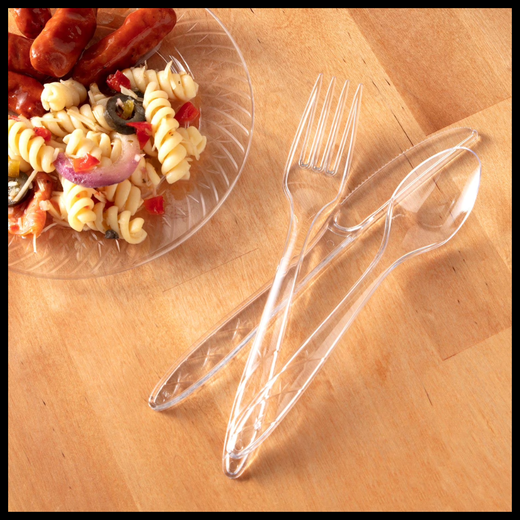 25 Pcs One-Time Transparent Fork – Single-Use Plastic Fork | 7 inch ...