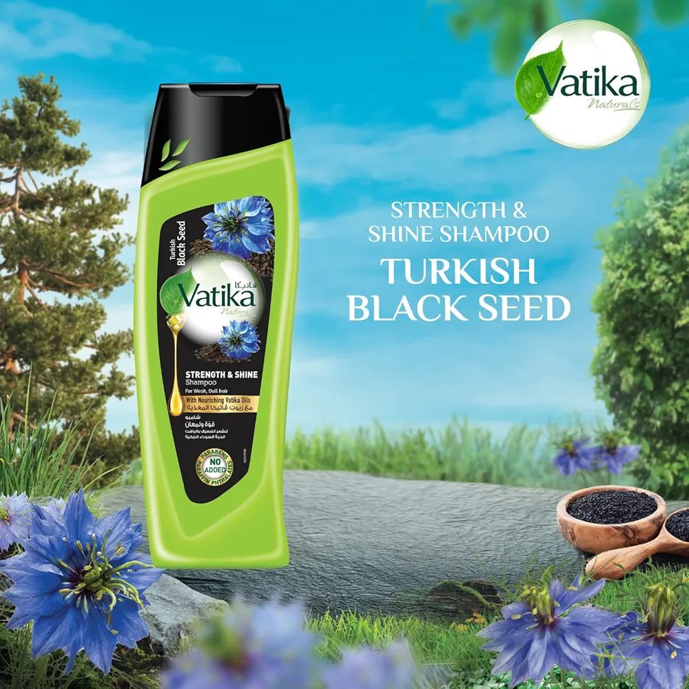 Vatika Naturals Turkish Black Seed Strength & Shine Shampoo - for Weak ...