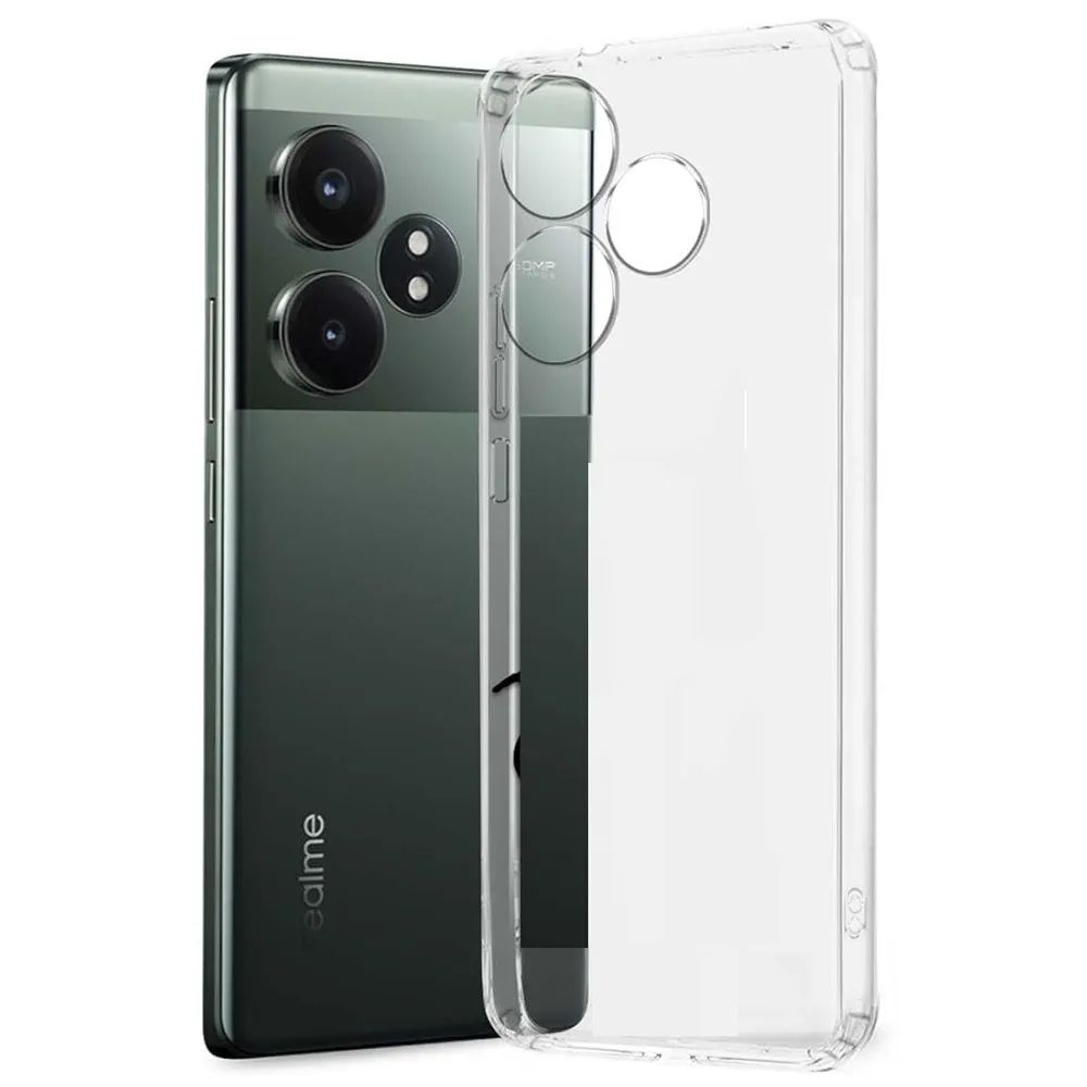 Realme GT 6T flexible clear transparent soft tpu back case cover