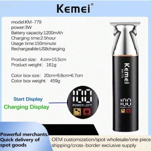 Kemei Km-779 Hair Clipper and Beard Trimmer for Men.