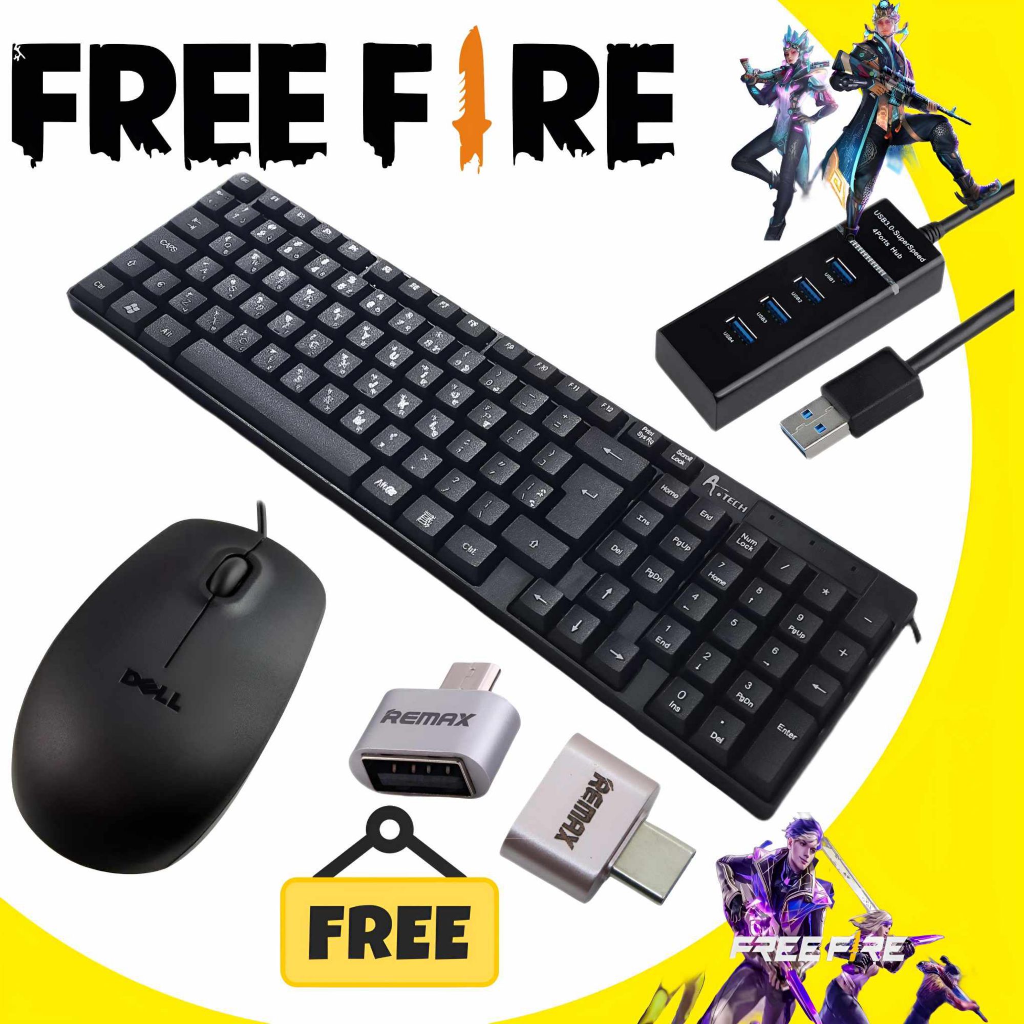 USB keyboard optical mouse and hub with -free OTG- gaming combo pack ...