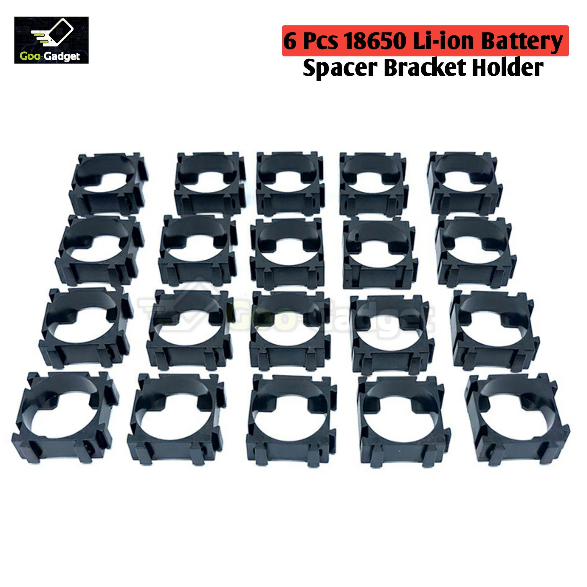 06-PCS 18650 Li-ion Battery Spacer Bracket Holder - Single Cell Plastic ...