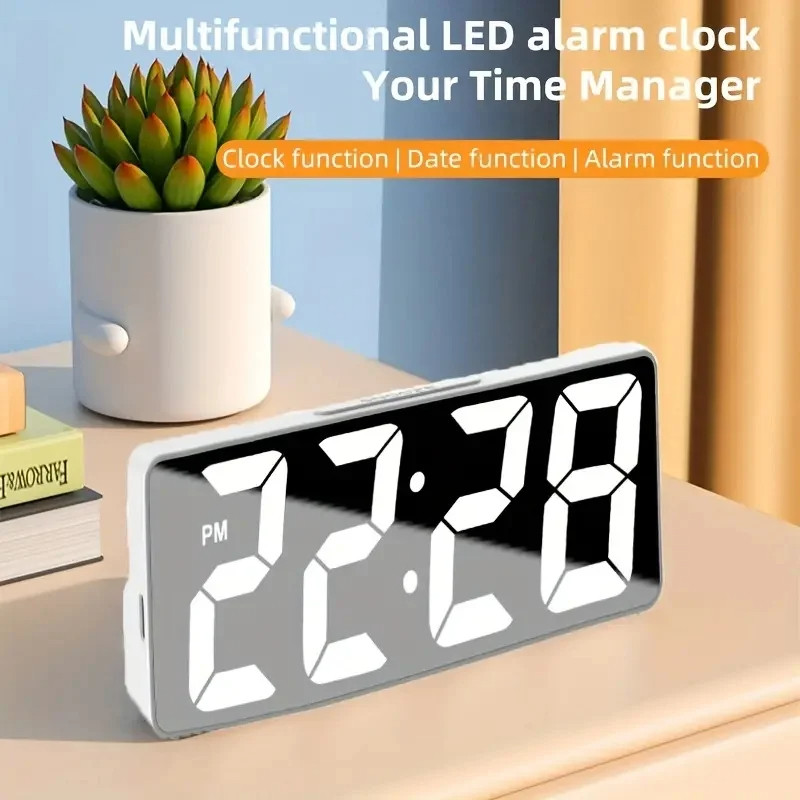 Alarm Clock Digital Temperature Display Dual Alarms Snooze Desktop ...