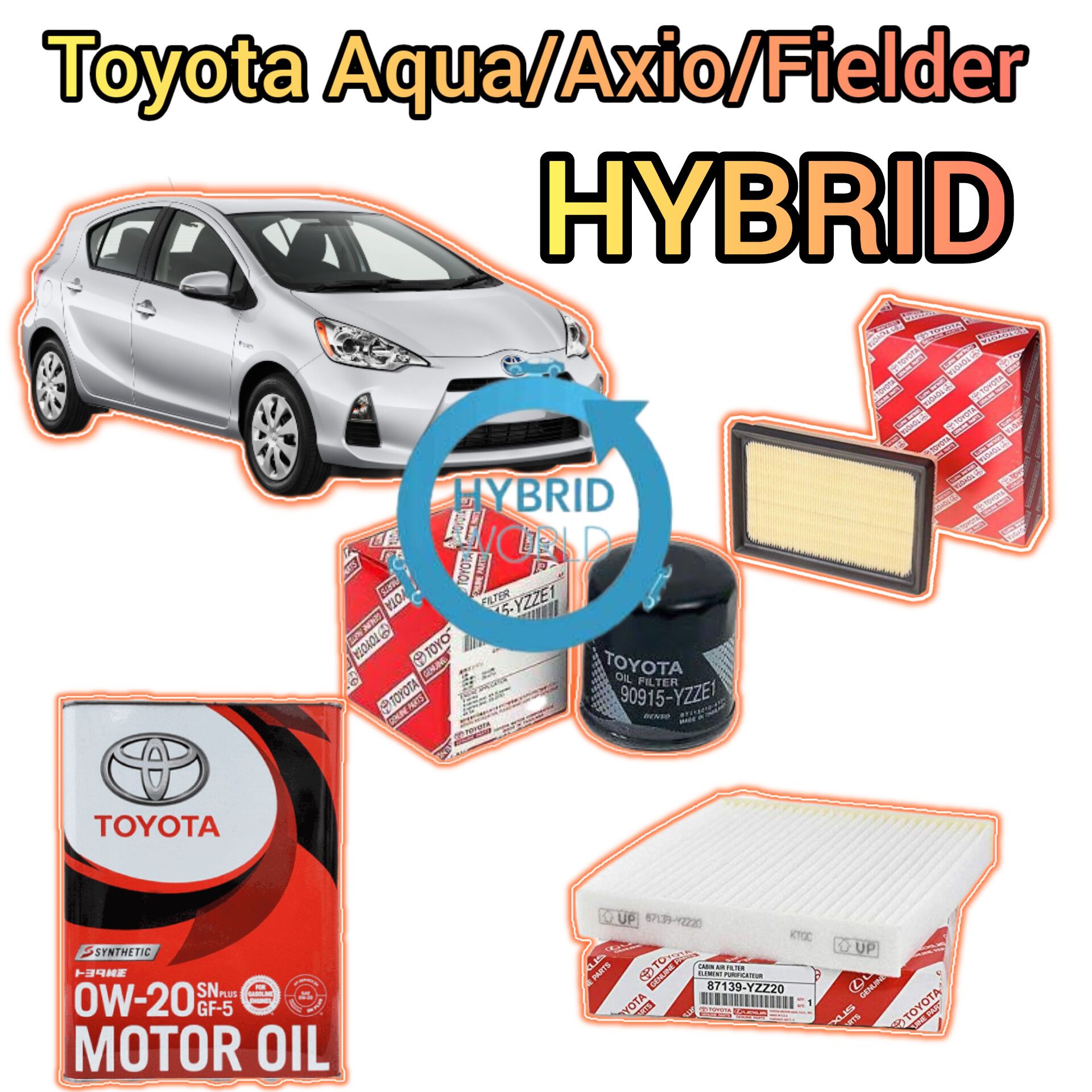 Toyota Aqua/Axio/Fielder Hybrid Engine Oil/Engine Oil Filter/Air ...