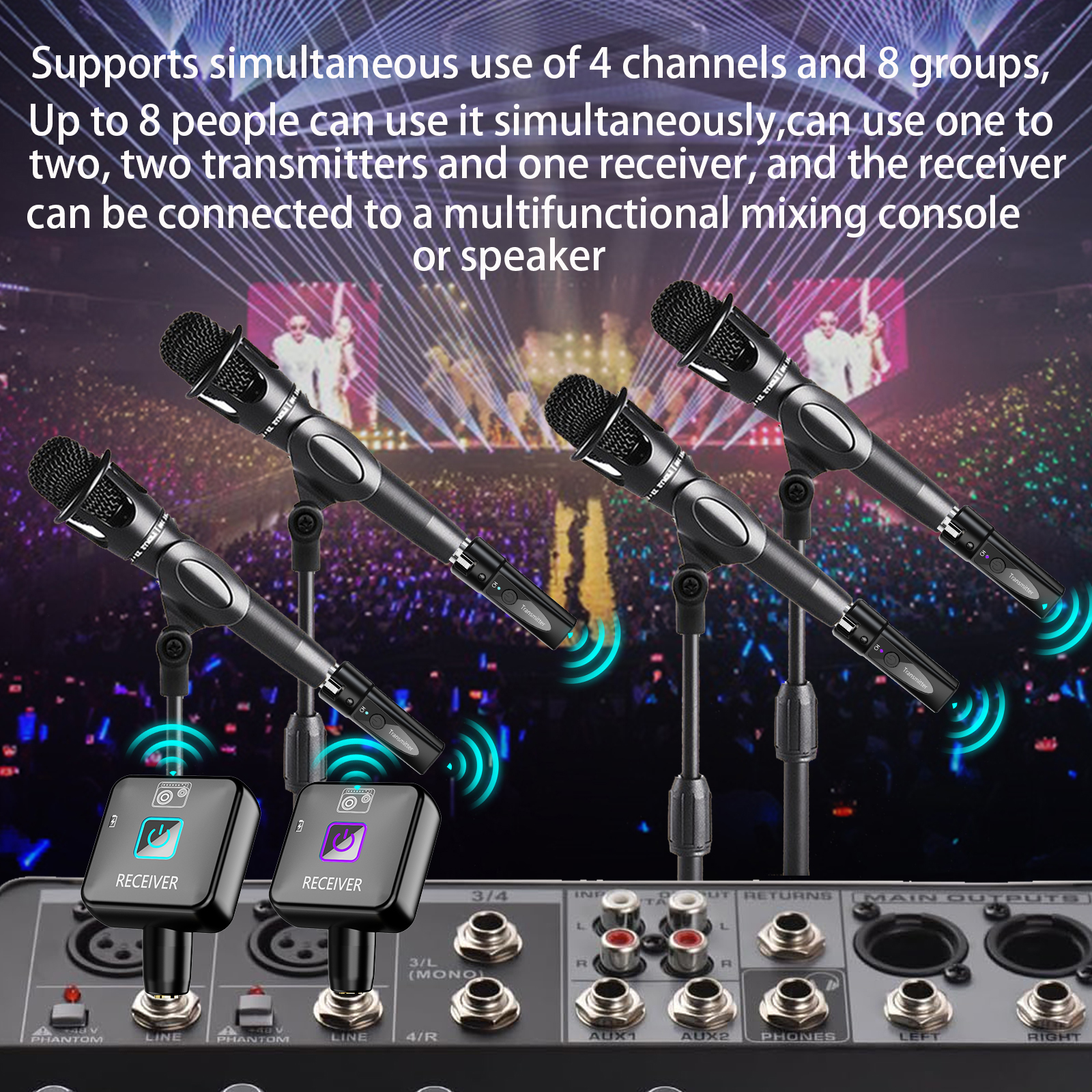 Wireless Microphone Transmitter Receiver 2.4Ghz, XLR Microphone ...
