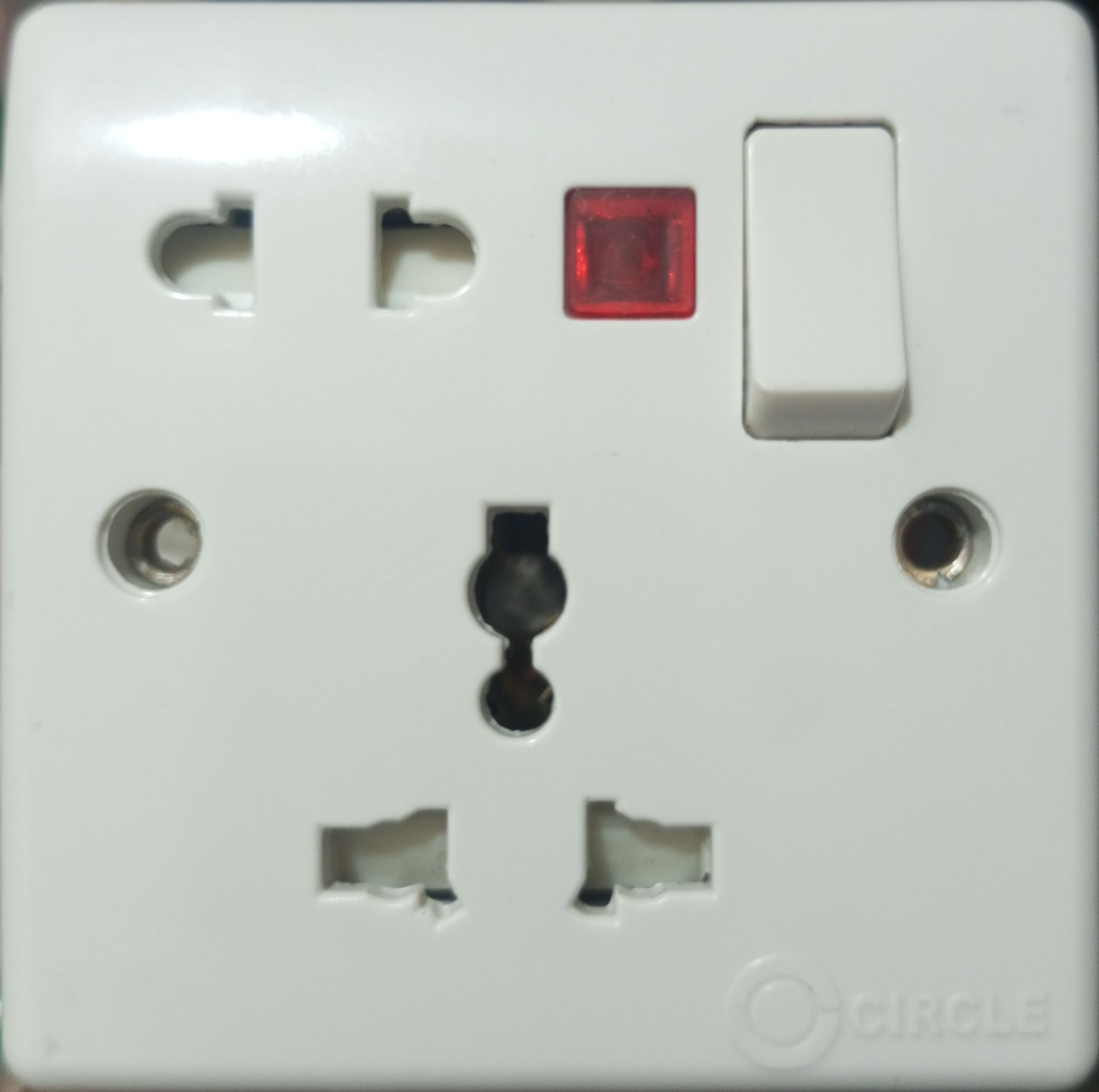 Electric 5 pin wall multi socket with Indicator 3 pin & 2 Pin With ...