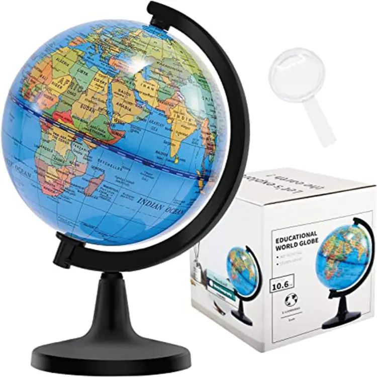 10.6CM World Globe for Kids Learning, Educational Rotating World Map ...