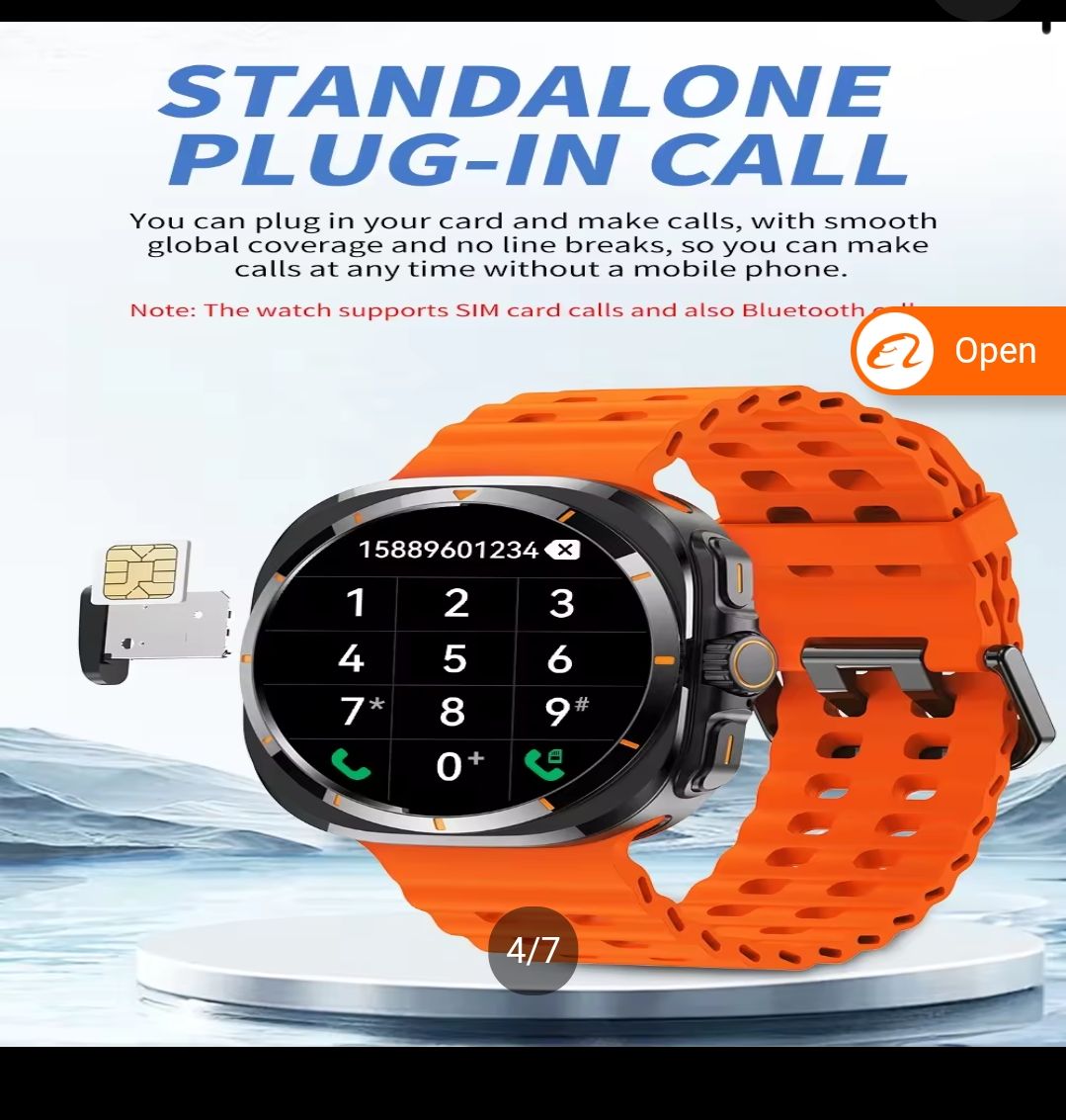 BW8 4G Plug-In Smartwatch with SIM & Wi-Fi,2.08″ HD Touchscreen ...
