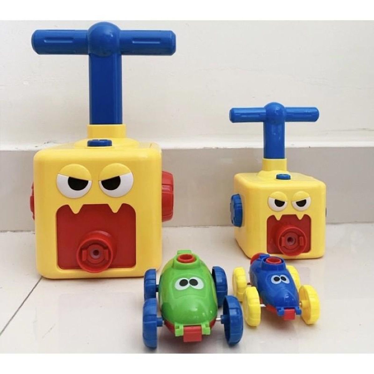 Balloon Powered Car Toy Set for Kids – Pump Launcher with 2 Cars ...
