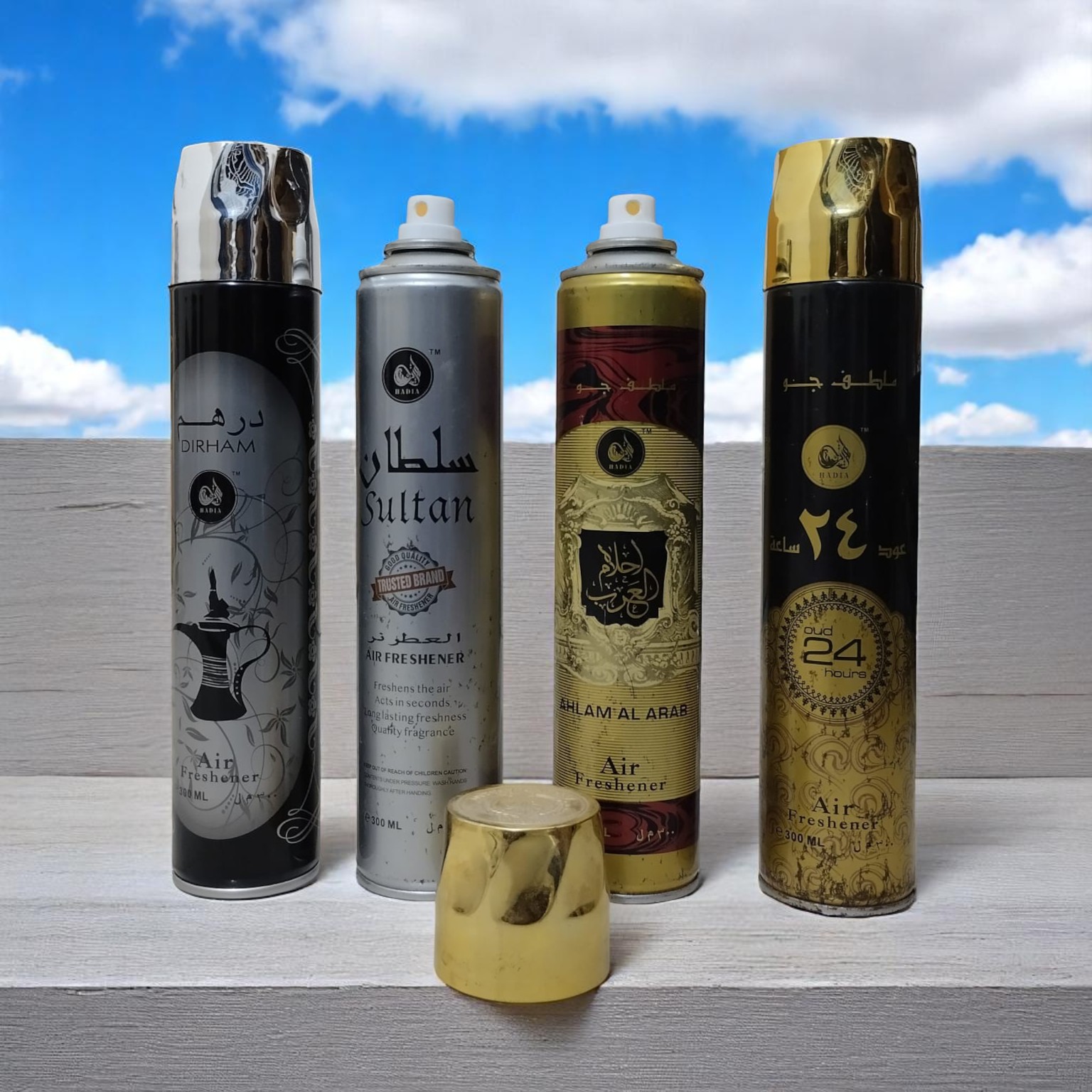 3pcs Hadia Air Freshener Set – Oud, Sultan, Dirham 300ml Each Arabic ...
