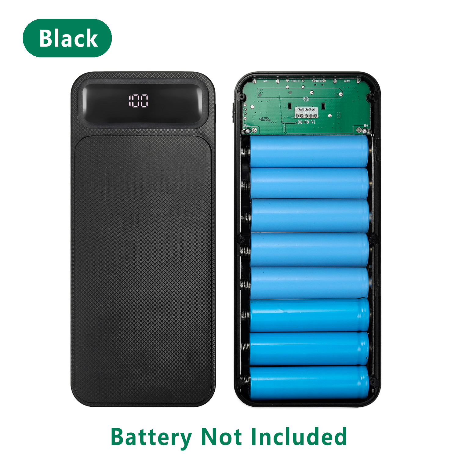 Battery Bank Case Portable DIY 8x18650 Power Bank Box with 2 USB Output ...