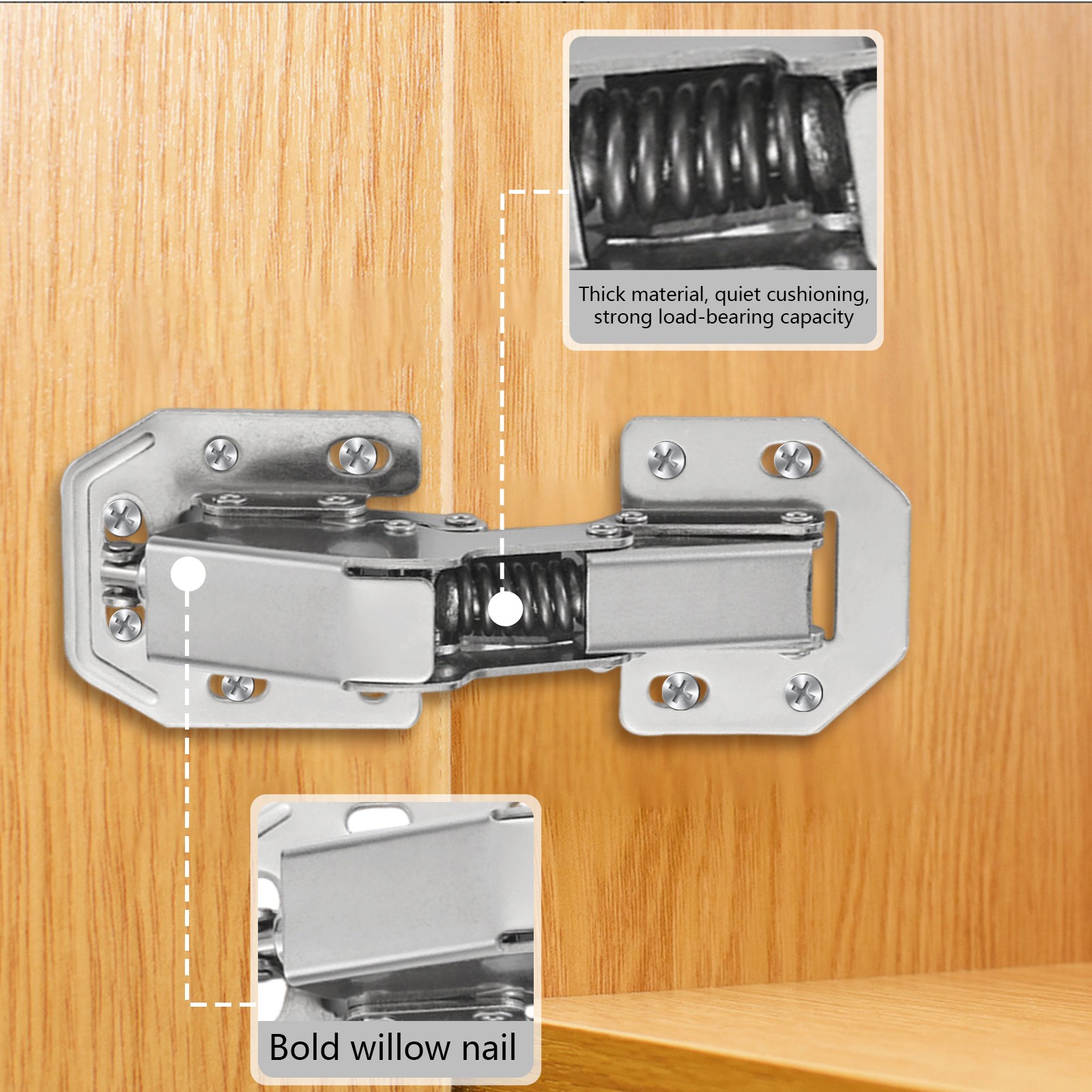 ‌Stainless Steel Frog Hinge 4 Inch Heavy Duty Buffered Hinge No Groove ...