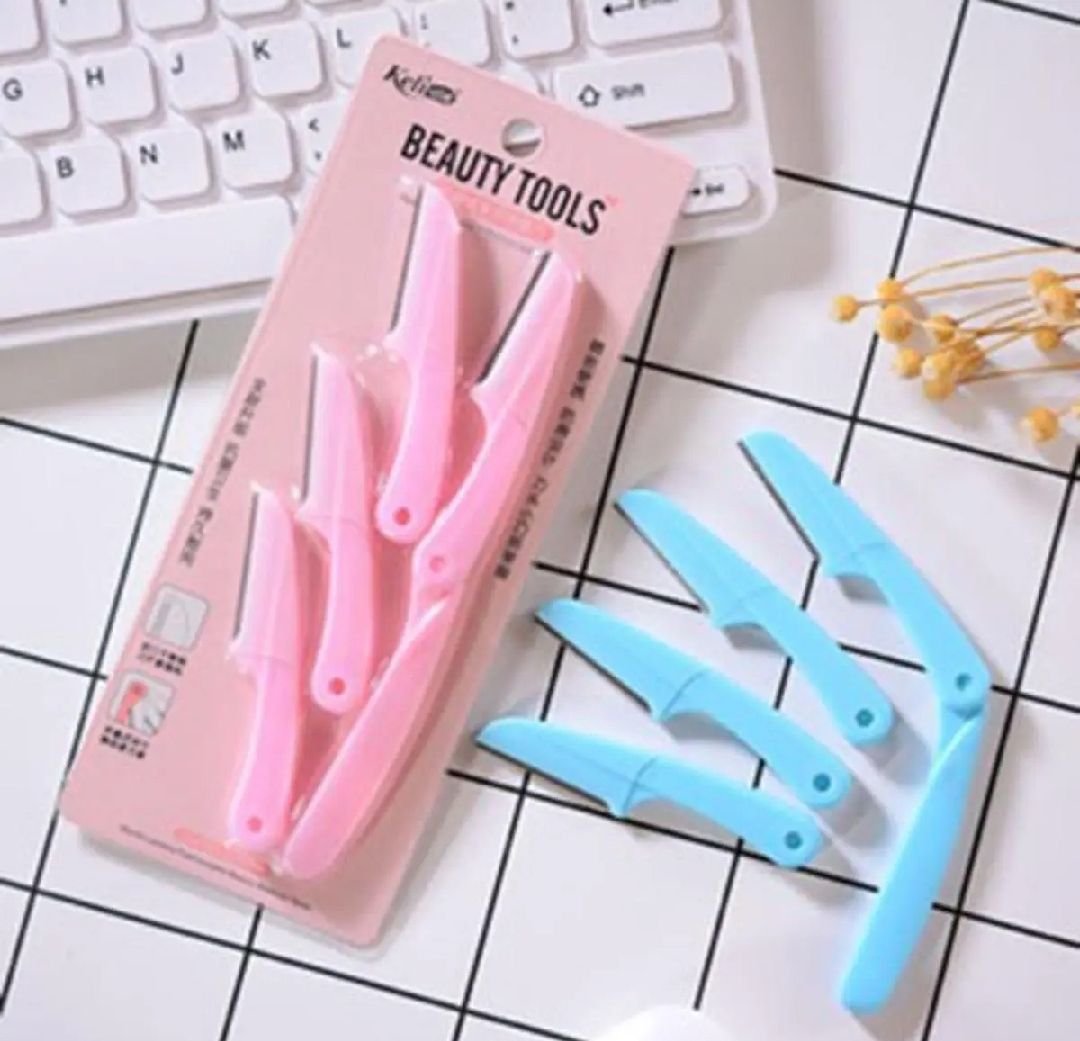 Keli 4pcs (Blue & Pink) Eyebrow Razor Pack Foldable Eyebrow Facial Hair ...