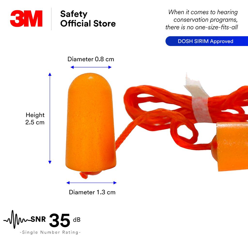 3M 1110 Anti-Noise Earplug, Water Proof Earplug, Good For Exam Time ...