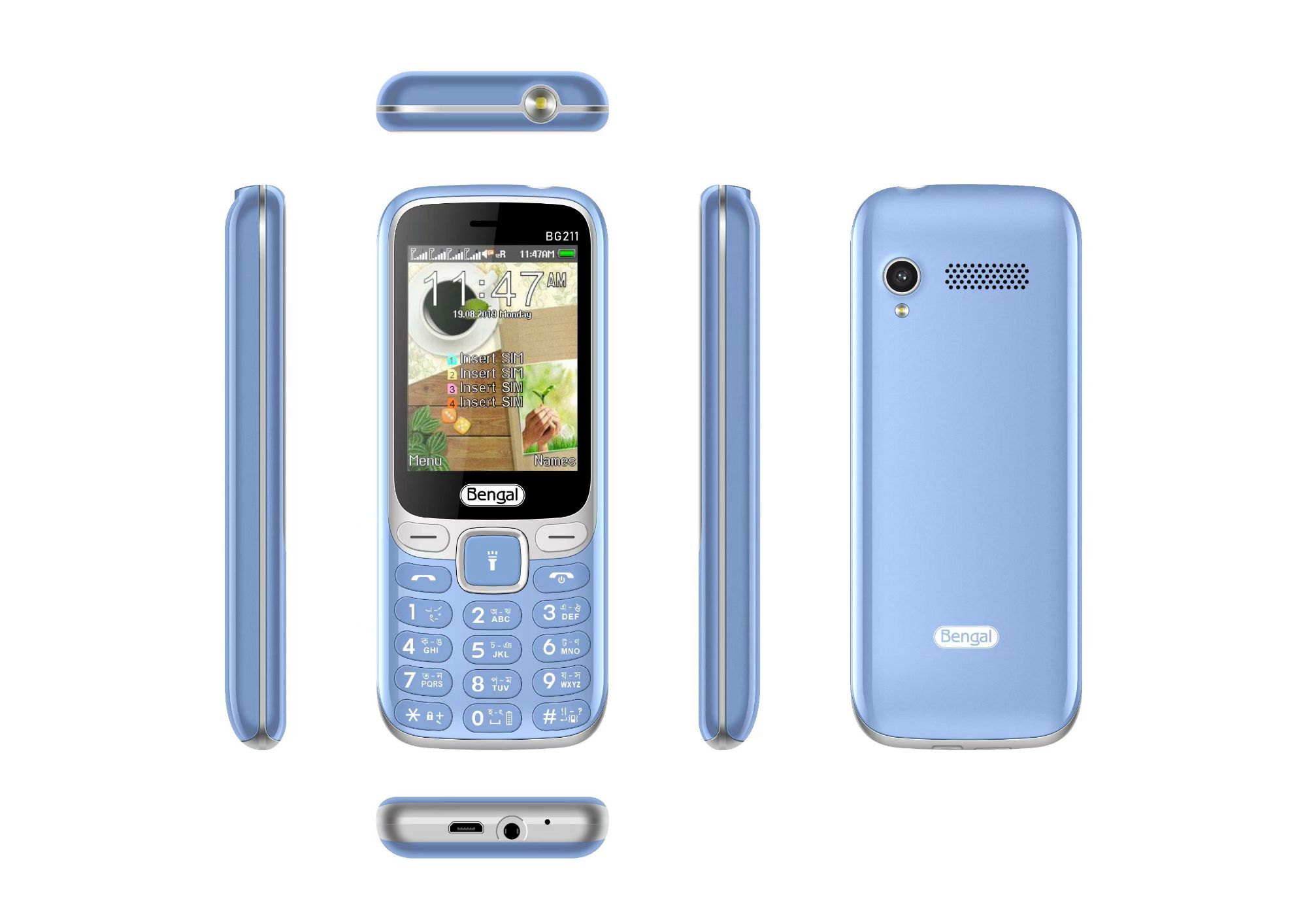 Bengal BG 211 BD 4 Sim Standby 2.4 "Display 1700mah Battary Button ...