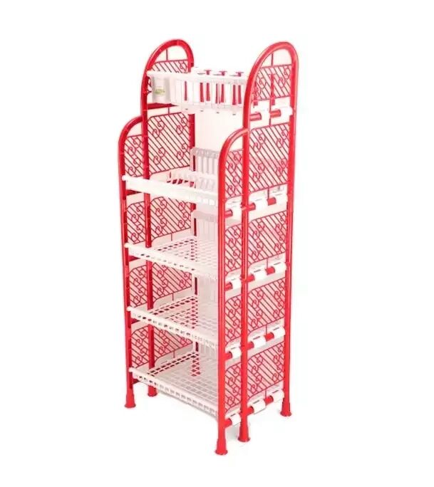 Standard Kitchen Rack 5 Step Red & White | Daraz.com.bd