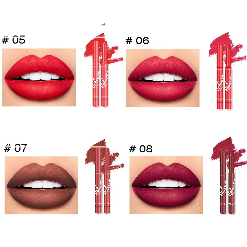 HANDAIYAN Velvet Matte Lipstick Set – 8 Shades of Elegance in One Box!"