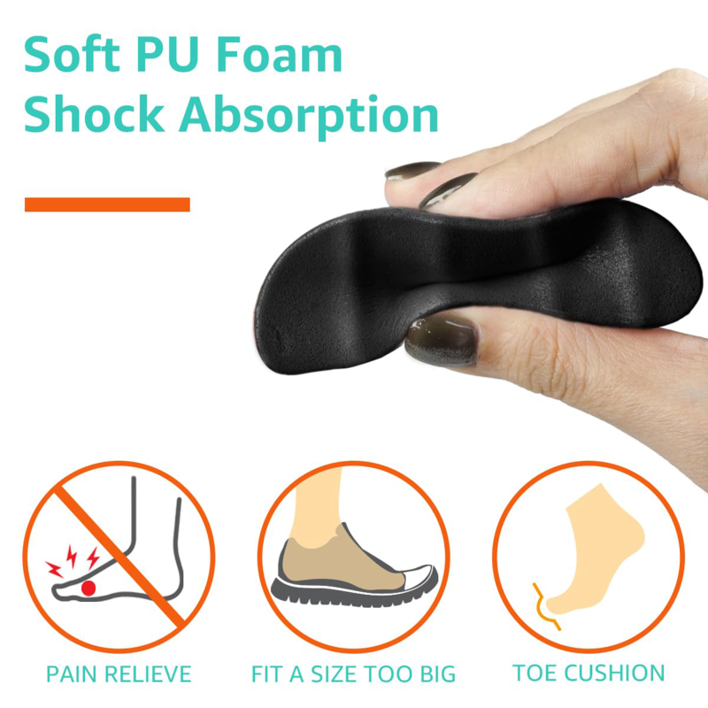 Toe Plug Soft Sponge Half Insoles Reusable Toe Filler Inserts for Shoes ...