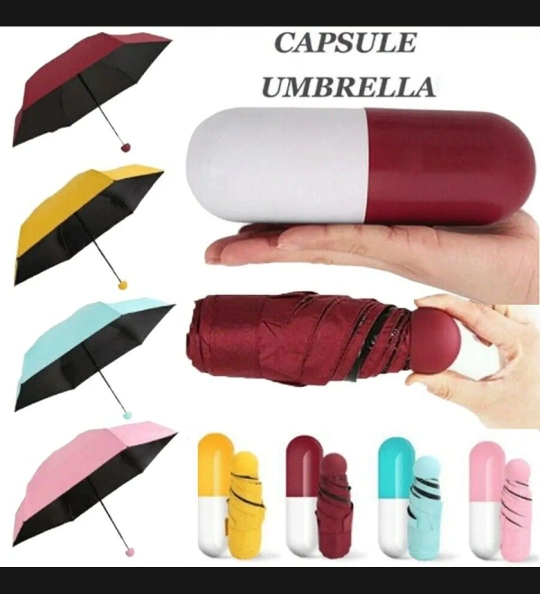 7 mini folding capsules umbrella with cute capsules -Elegant and ...